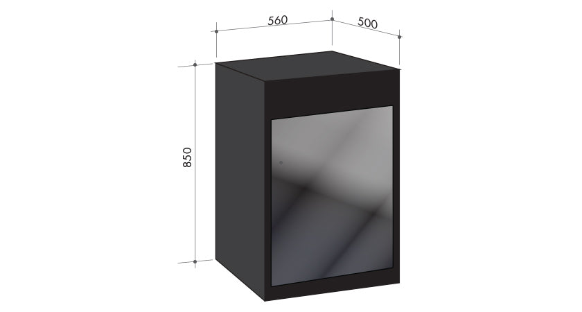 Artusi 100L Freestanding Bar Fridge/ Beverage Centre - Black Glass Doo ...
