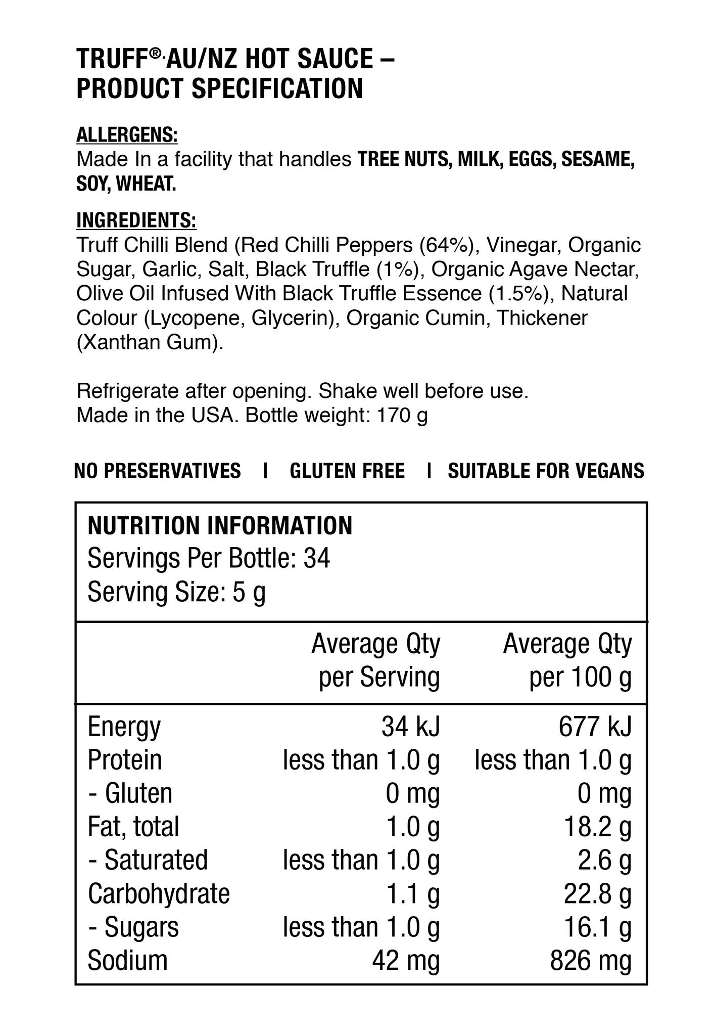 TRUFF Black Truffle Infused Hot Sauce – Outdoor Concepts